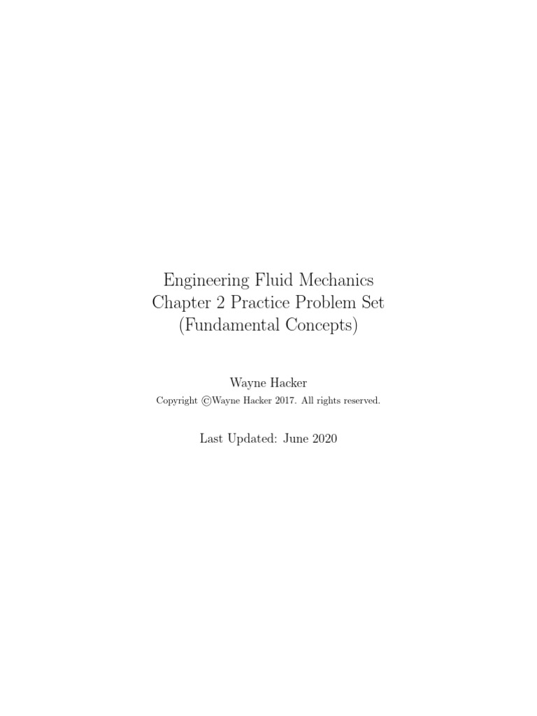 Fluid Mechanics Chapter2 Practice Problem Set | PDF | Fluid Dynamics ...
