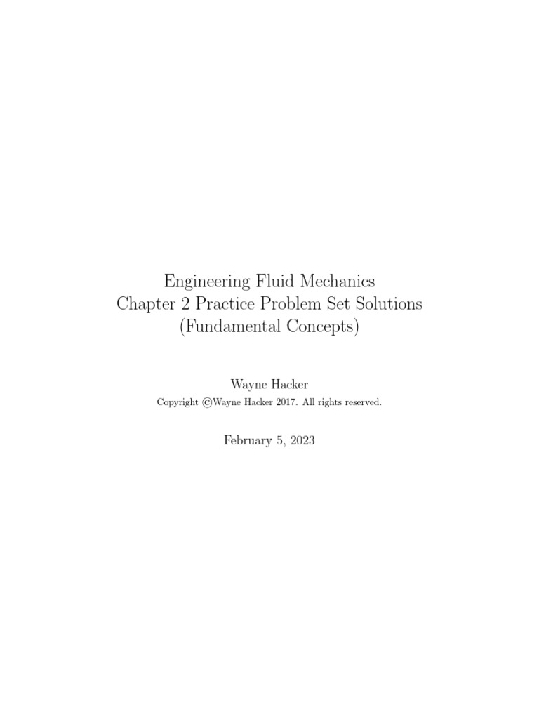 Fluid Mechanics Chapter2 Practice Problem Set Solns | PDF | Viscosity ...