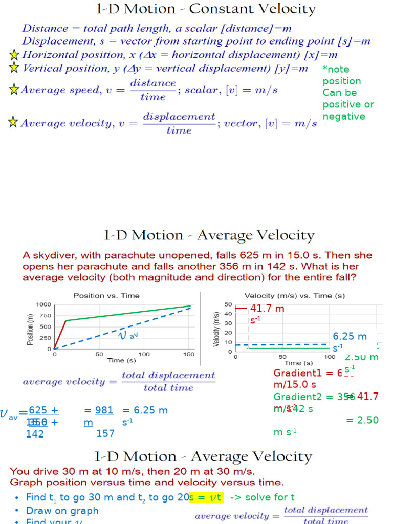 Motion Calculations and Average Speed Analysis | PDF | Speed | Mechanics