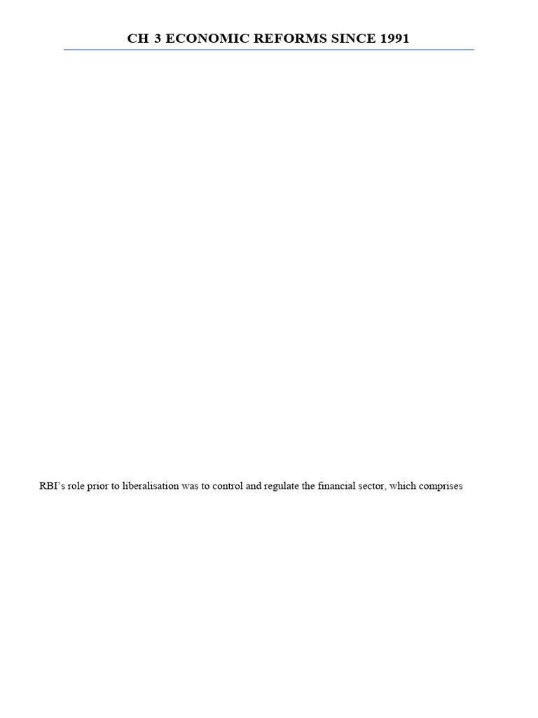 Economic Reforms in India Since 1991 | PDF | Tariff | Reserve Bank Of India