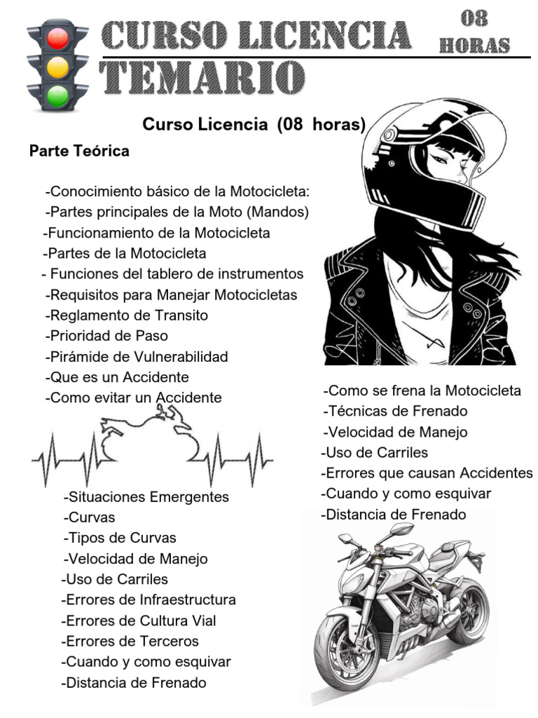 Curso Licencia Moto 08 Horas | PDF