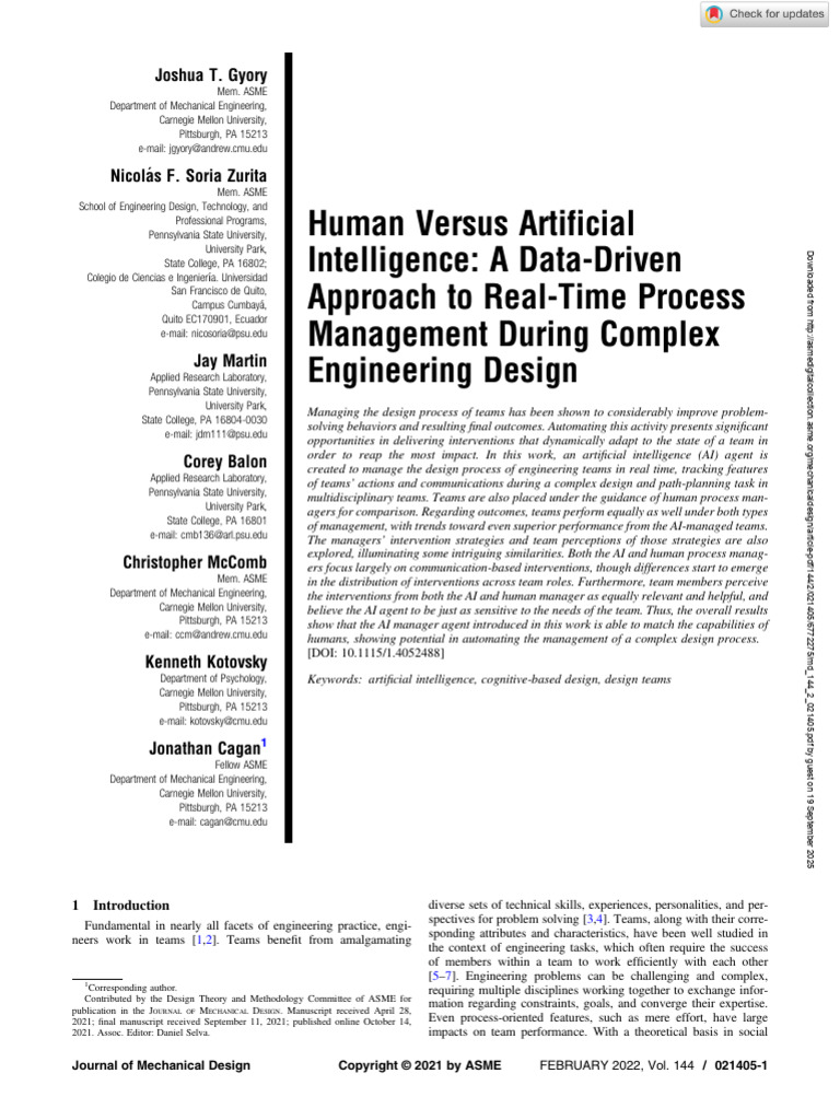 AI vs Human Management in Design Teams | PDF | Artificial Intelligence ...