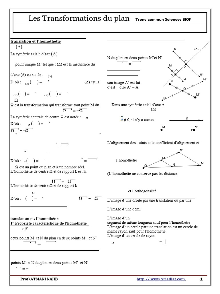 Transformations géométriques essentielles | PDF | Mathématiques | Symétrie
