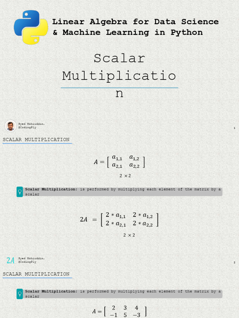 4.1 Notes - Scalar Multiplication | PDF
