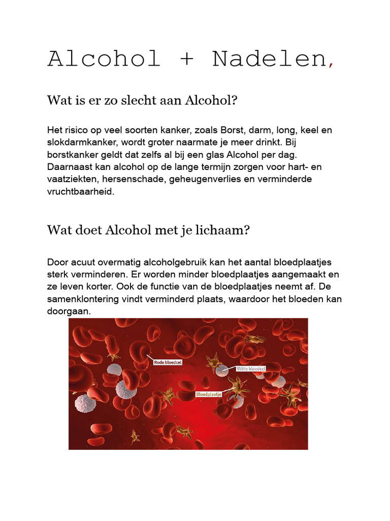 Alcohol + Nadelen | PDF