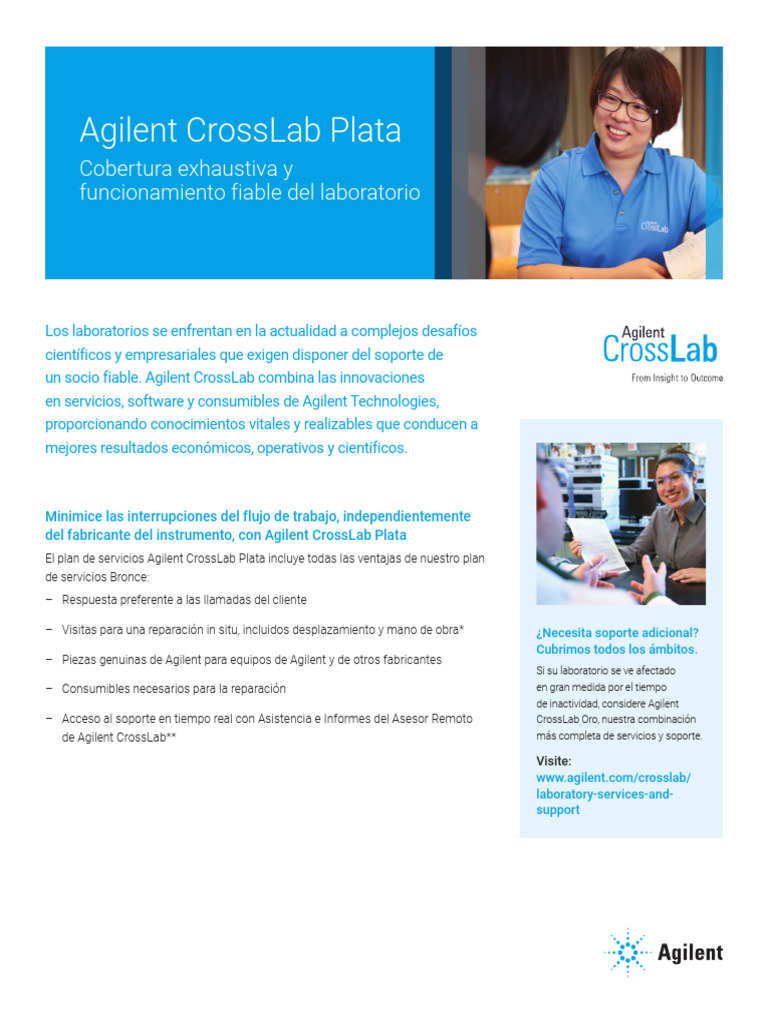 Agilent CrossLab Plata: Soporte Laboratorio | PDF | Laboratorios | Software