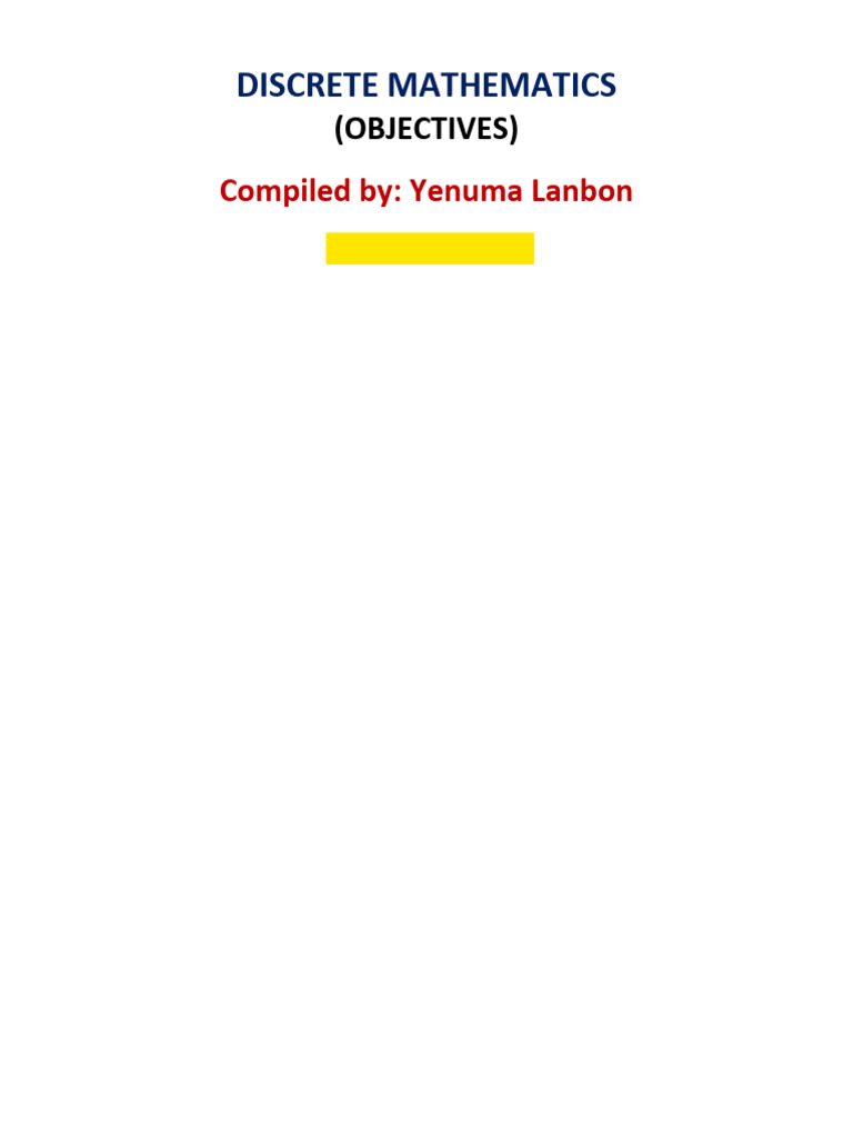 Discrete Mathematics Concepts and Questions | PDF | Set (Mathematics ...