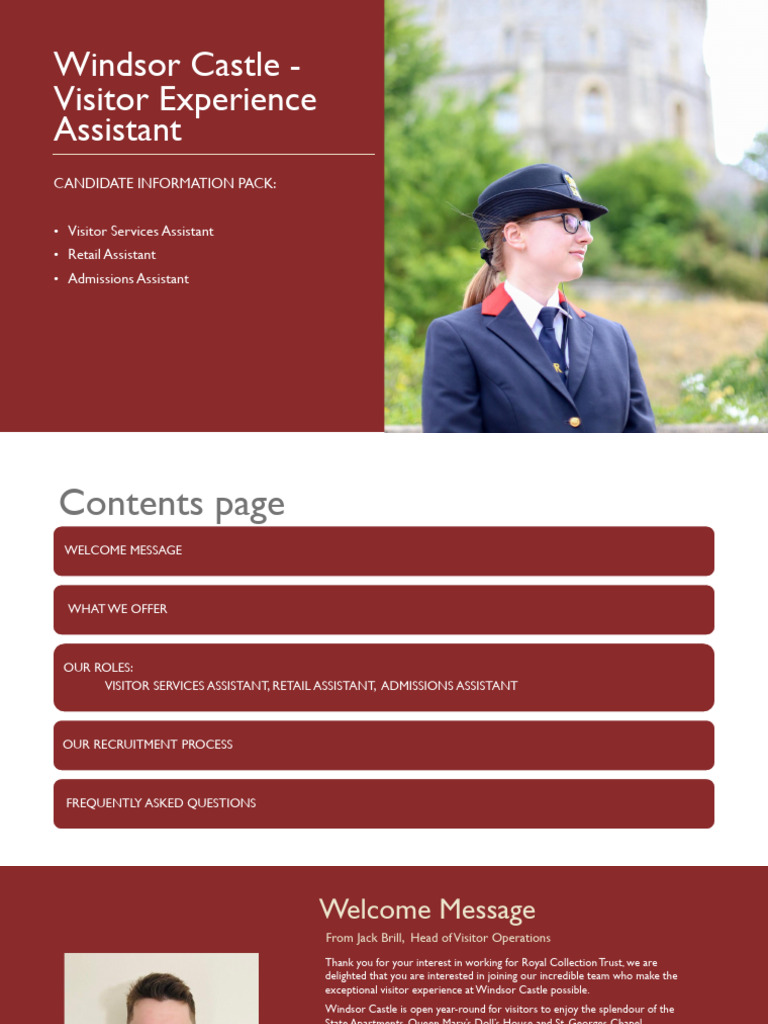 Windsor Castle Visitor Assistant Roles | PDF