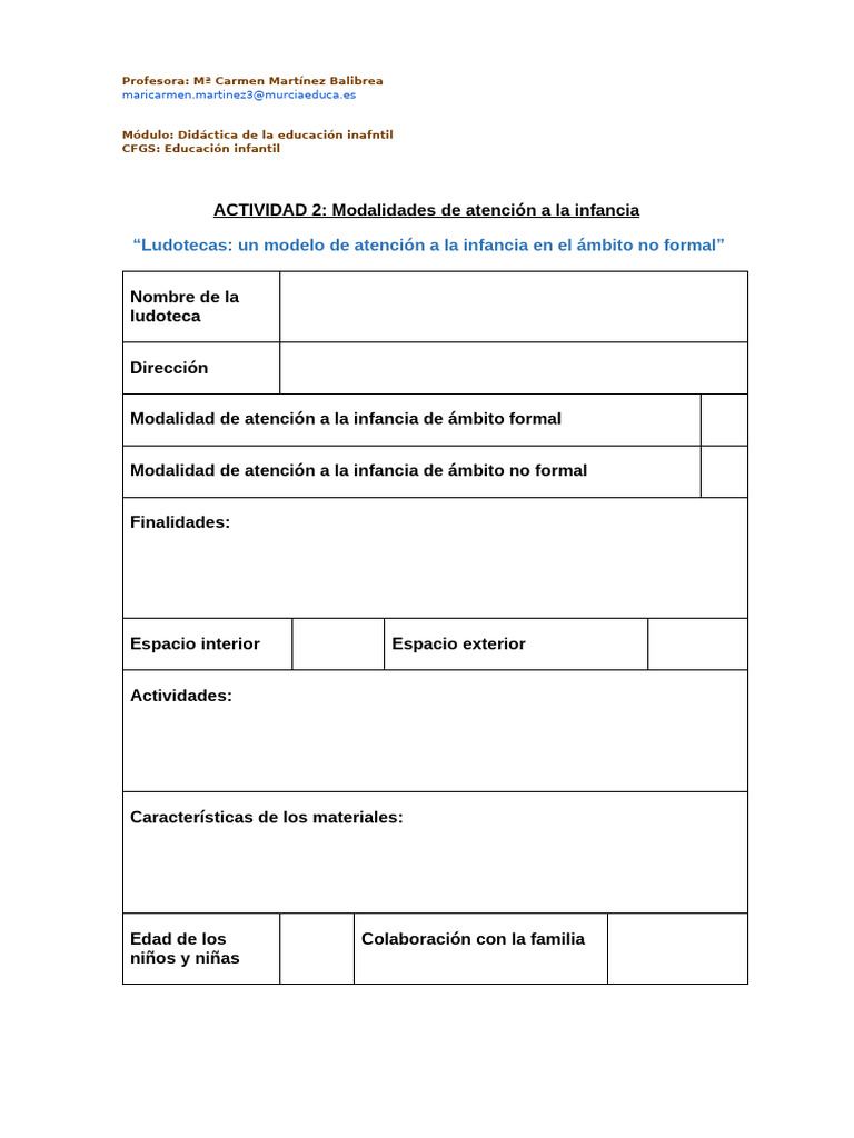 ACT 2 - Ficha Ludoteca - UT 1 DEI | PDF