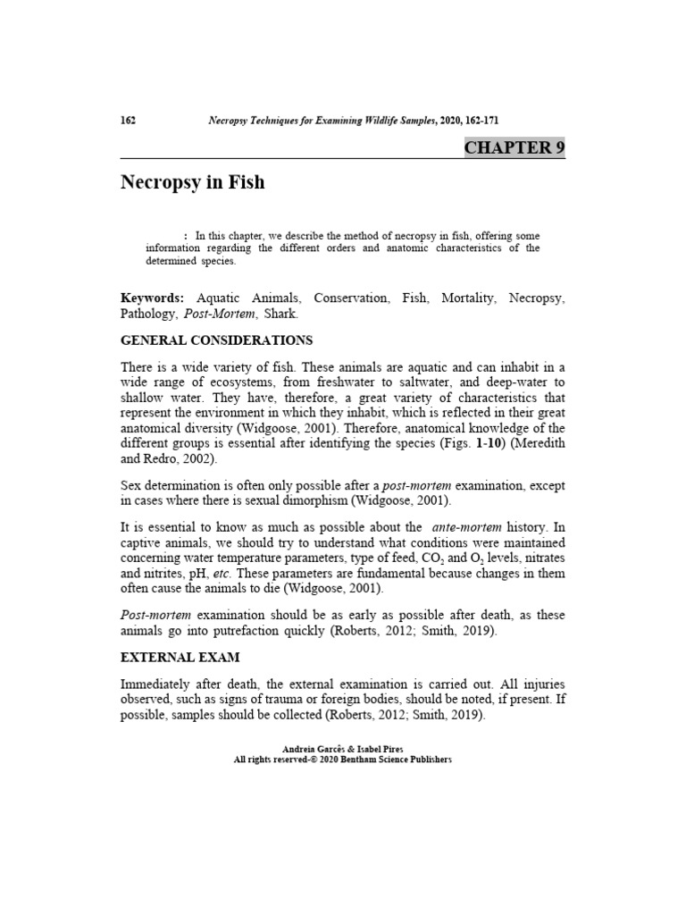 Fish Necropsy Techniques Explained | PDF | Autopsy | Medical Specialties