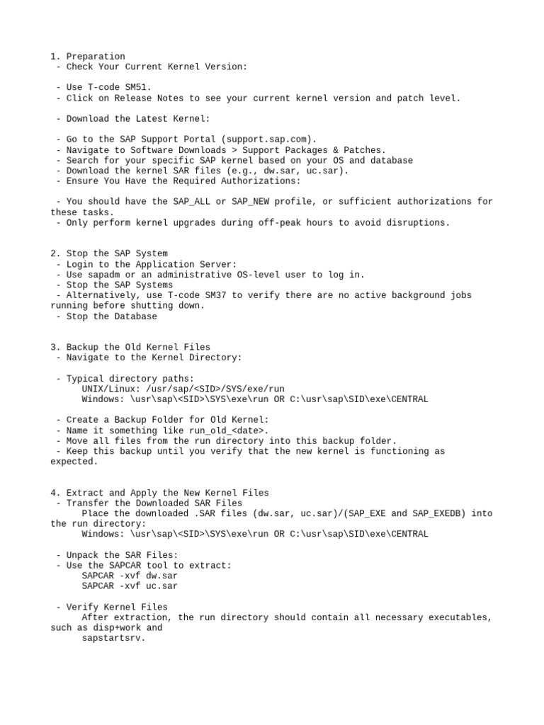 SAP Kernel Upgrade | PDF | Computer File | Kernel (Operating System)