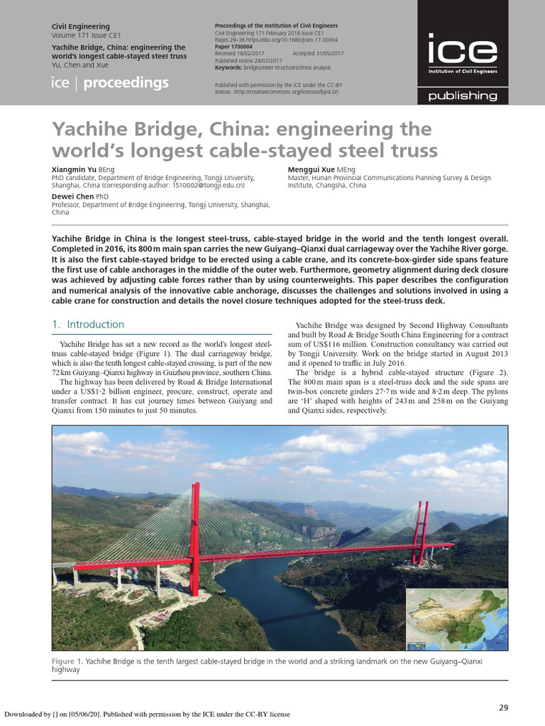 Yachihe Bridge: World's Longest Steel-Truss | PDF | Truss | Prestressed ...