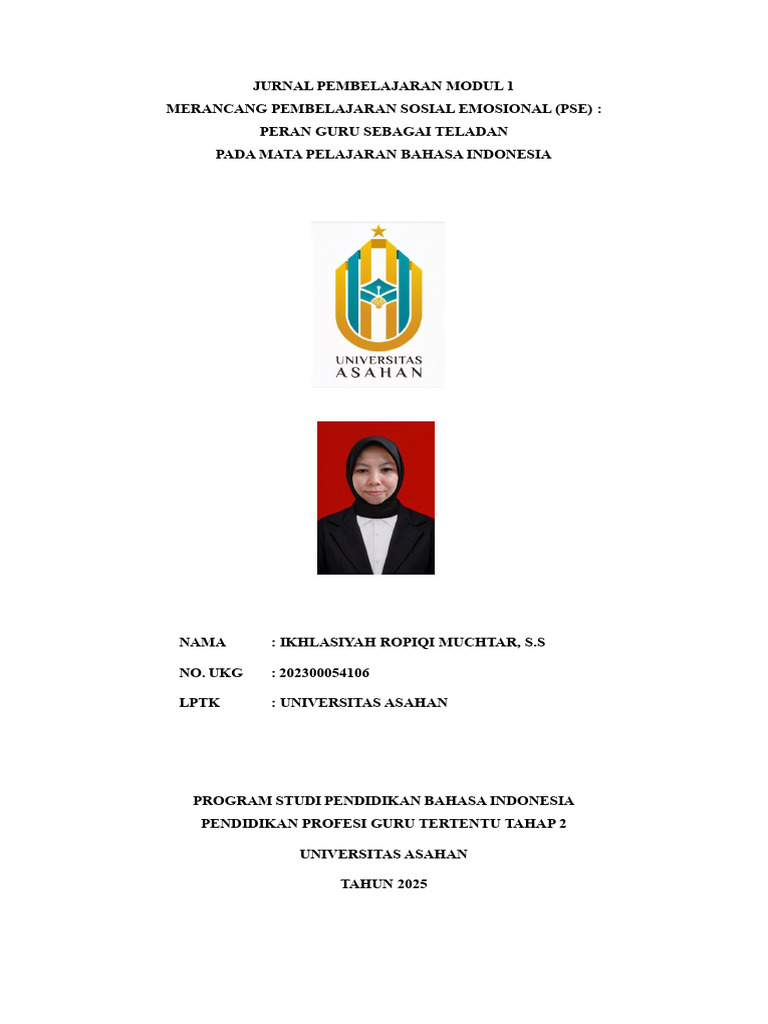 Jurnal PPG Modul 1: Peran Guru Teladan | PDF