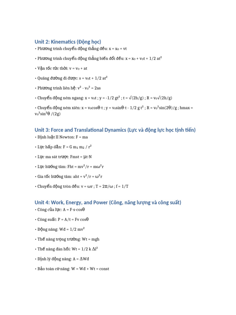 Physics Units 2 10 | PDF