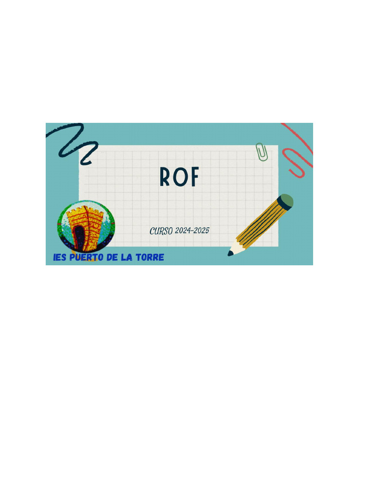Reglamento Organización y Funcionamiento ROF IES PUERTO de LA TORRE - 2024 - 2025 | PDF ...