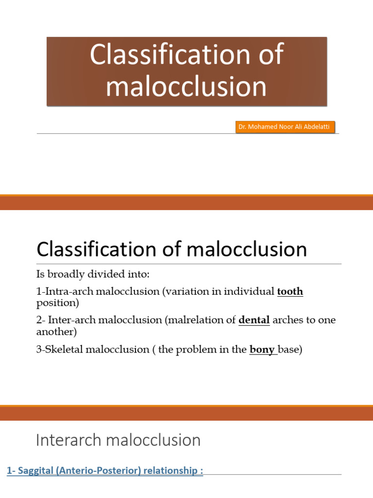 Classification | PDF | Dental Anatomy | Dentistry Branches