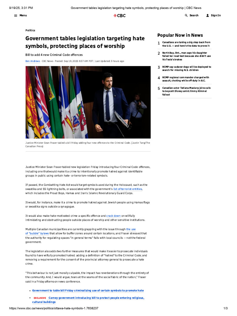 Government Tables Legislation Targeting Hate Symbols, Protecting Places ...