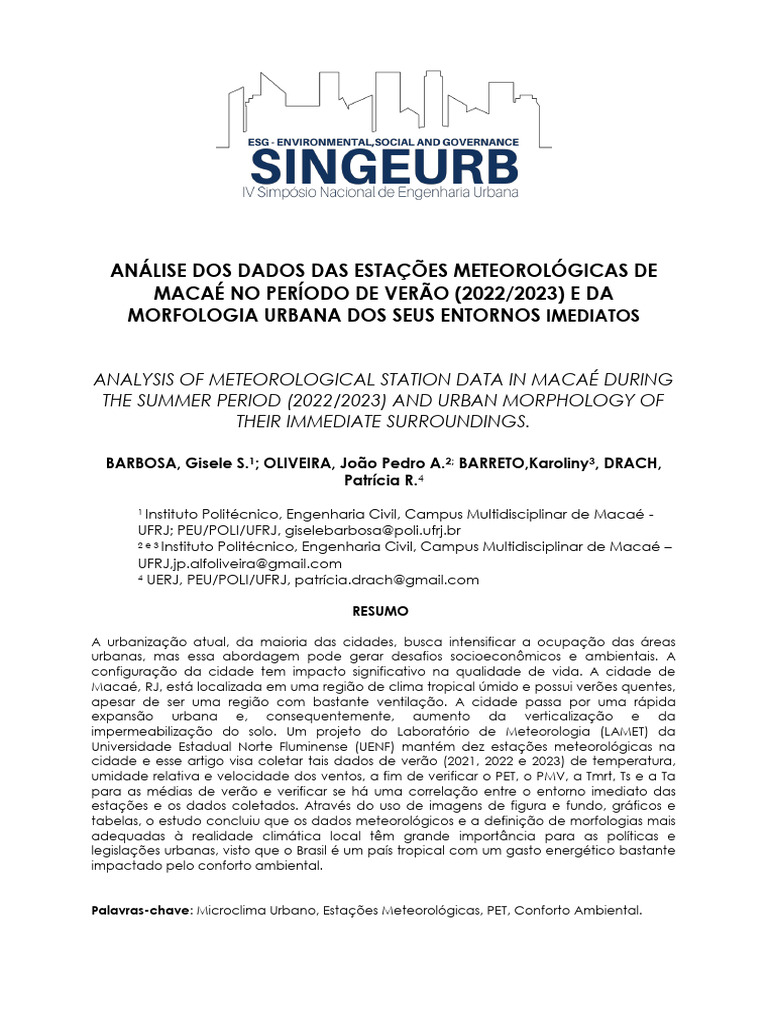 Dados Meteorológicos de Macaé 2023 | PDF | Temperatura | Cidade