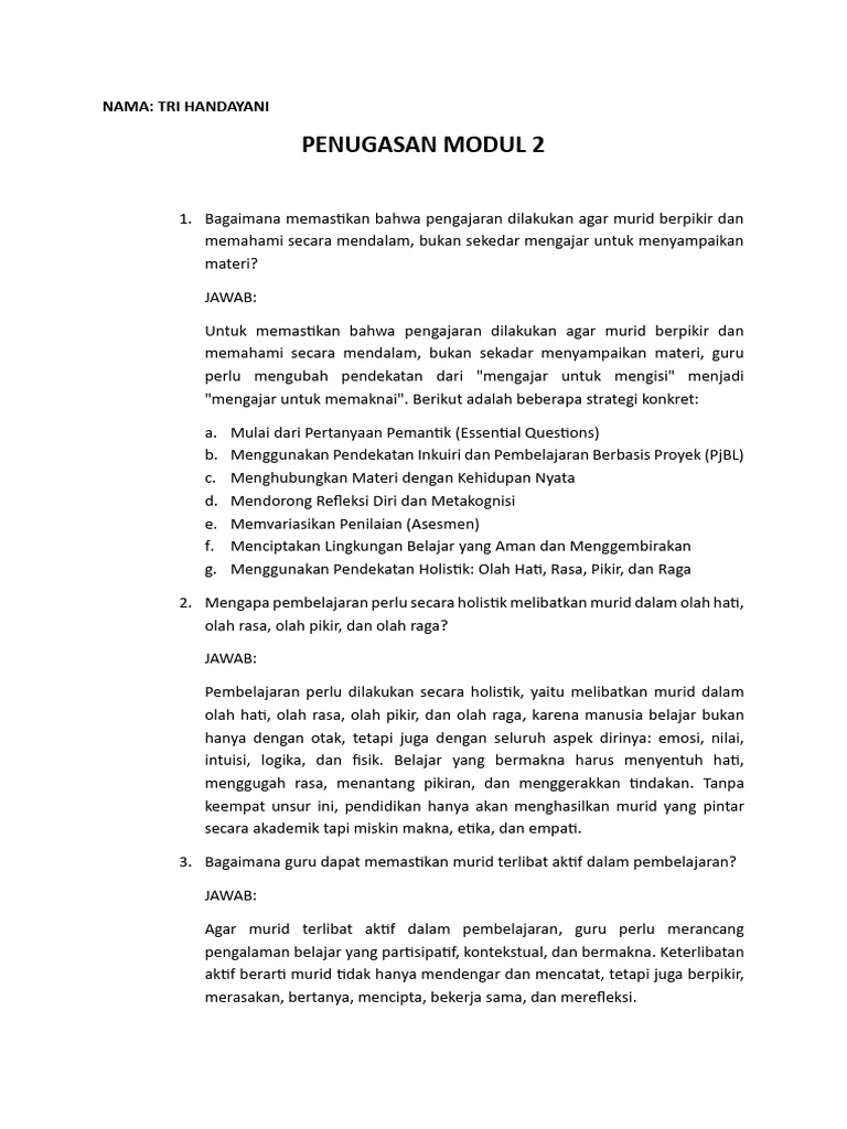 Penugasan Modul 2 - Tri Handayani - Asinkronus | PDF