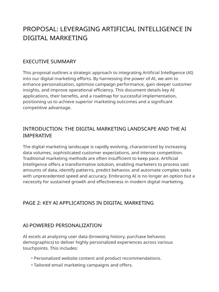 AI in Digital Marketing Plan | PDF | Artificial Intelligence ...