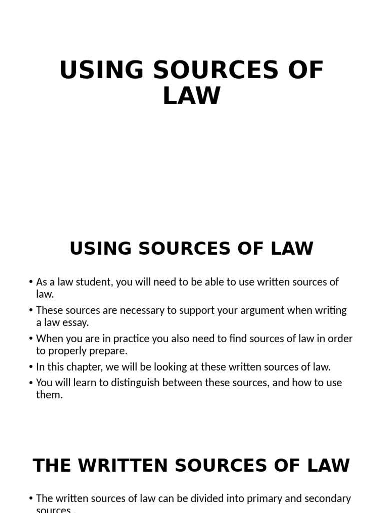 Using Sources of Law in Legal Writing 2025 | PDF | Precedent | Case Law