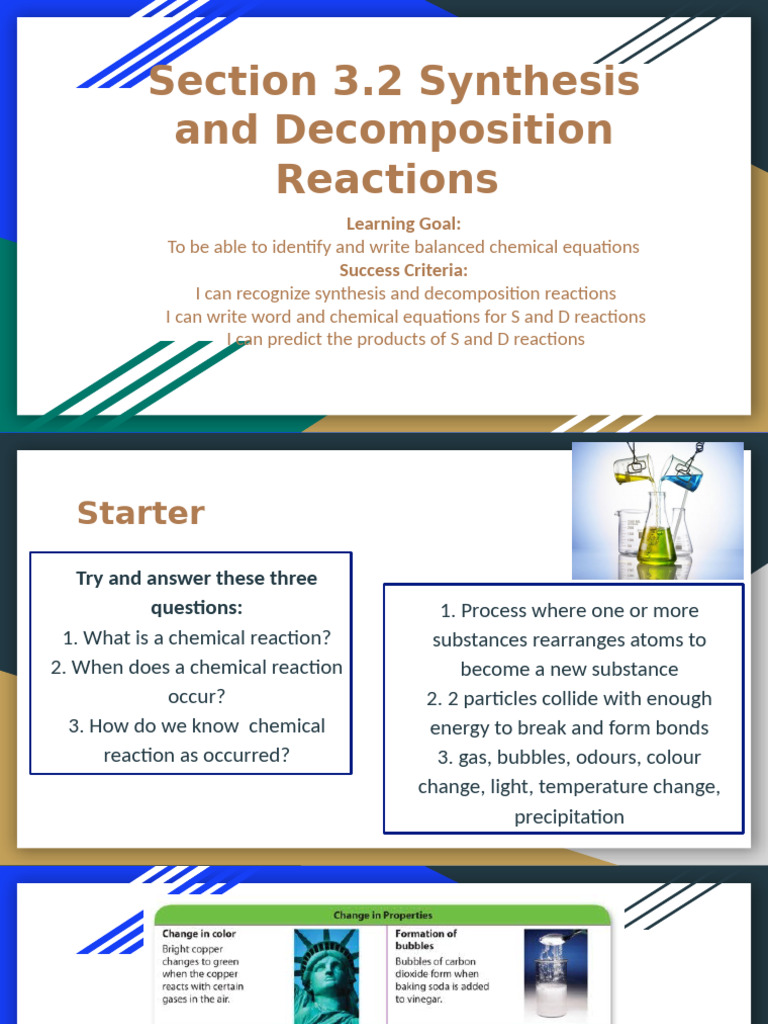 Synthesis and Decomposition 2020 | PDF | Chemical Reactions | Oxide