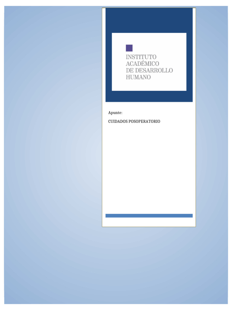 Apunte Cuid Posop | PDF | Herida | Esterilización (Microbiología)