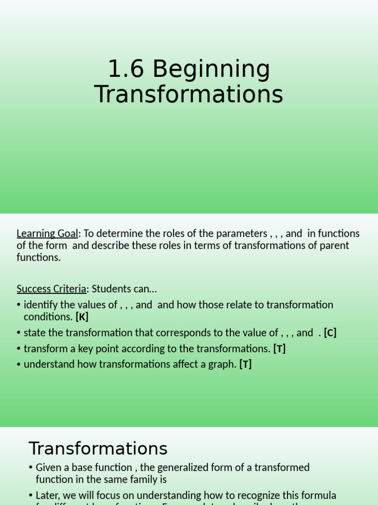Understanding Function Transformations | PDF