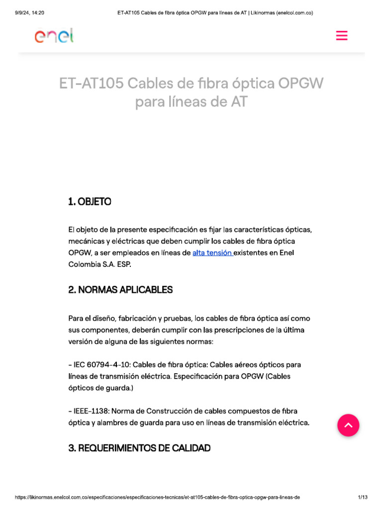 Cable Opgw | PDF