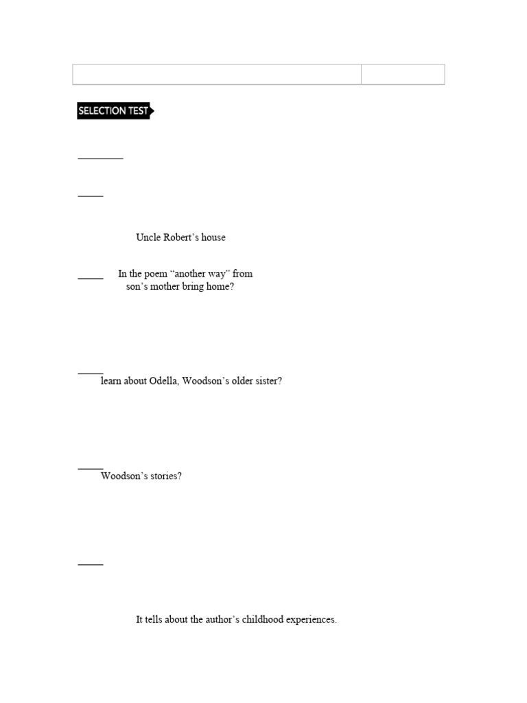 Brown Girl Dreaming TEST | PDF