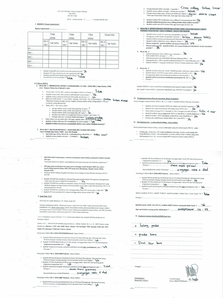 Cek List 1 | PDF