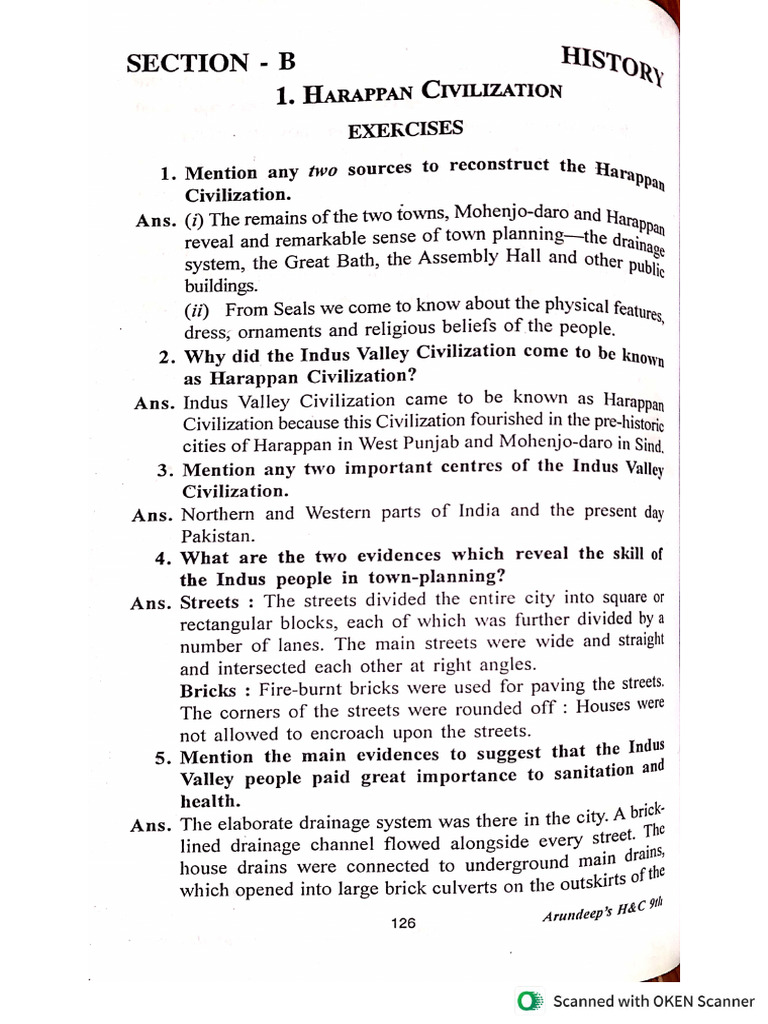 Harappa Civilization Extra Questions | PDF