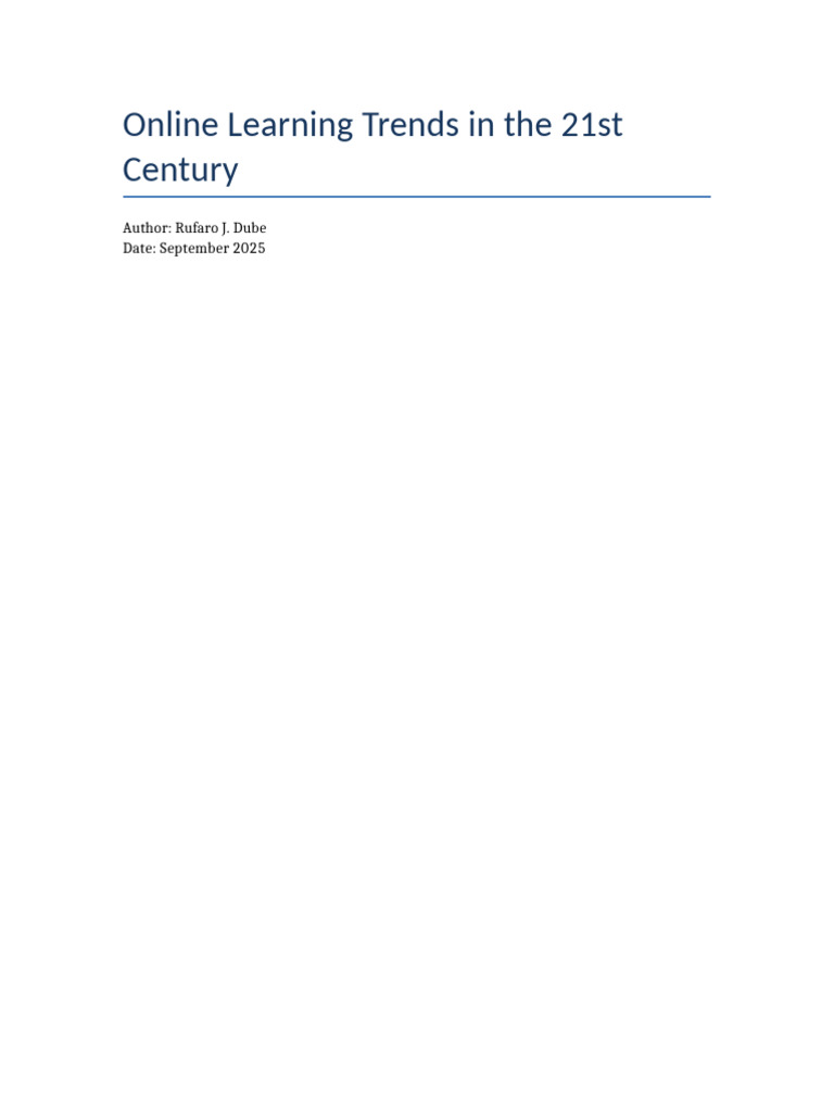 Online Learning Trends in The 21st Century | PDF