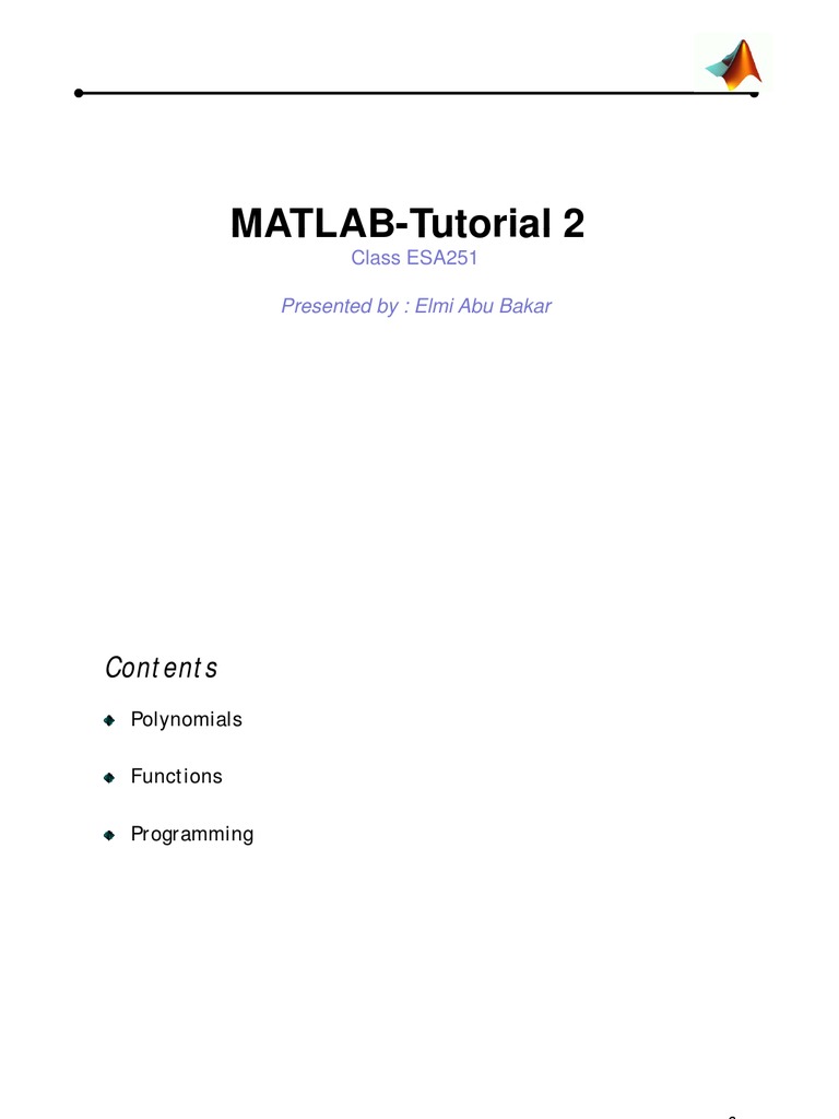 MATLAB Polynomials and Functions Guide | PDF | Control Flow | Polynomial