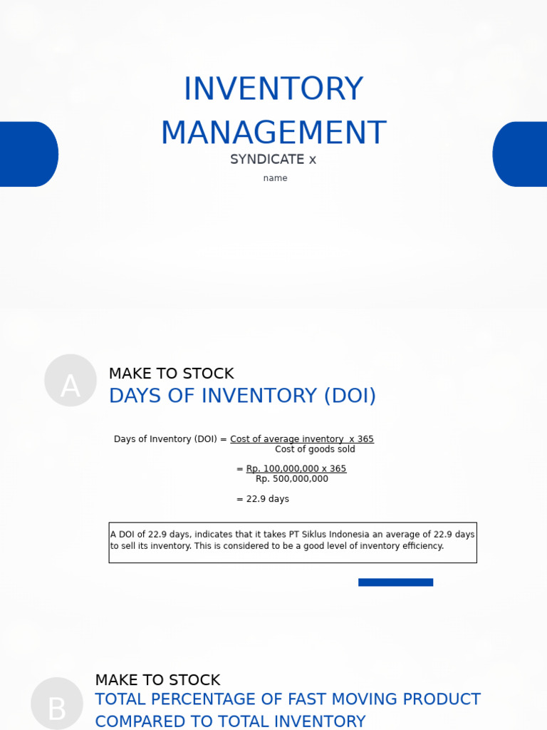 Inventory Management Syndicate 6 | PDF