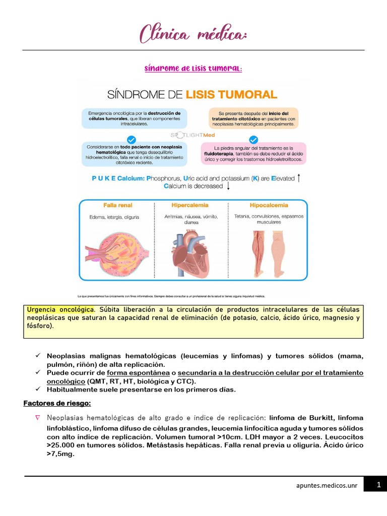 Síndrome de Lisis Tumoral | PDF