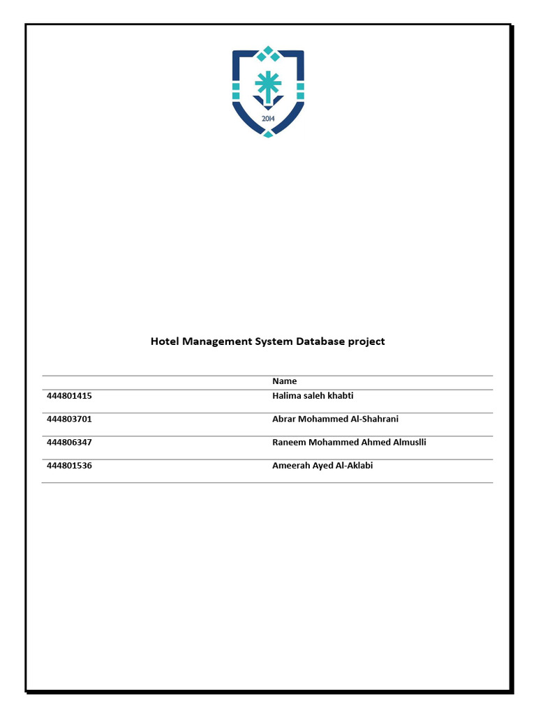 Hotel Management System ERD & SQL Implementation | PDF