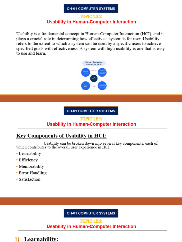 8th Lec Usability in HCI | PDF | Usability | Human–Computer Interaction