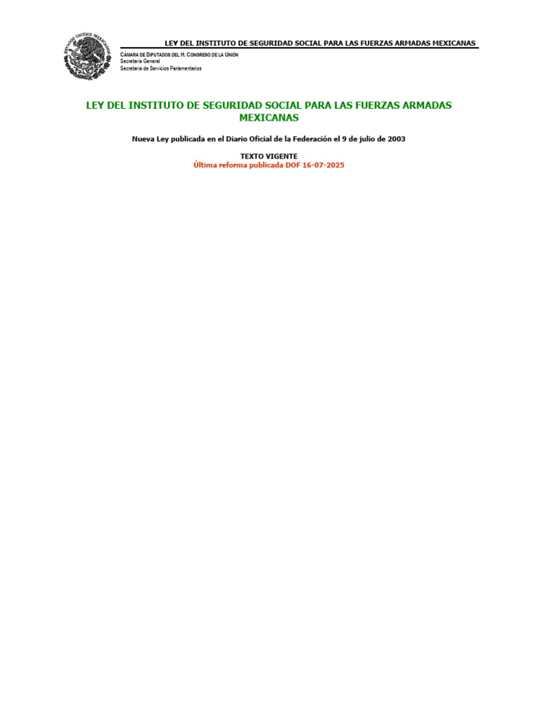 Ley Del Issfam | PDF | Oficial general | México