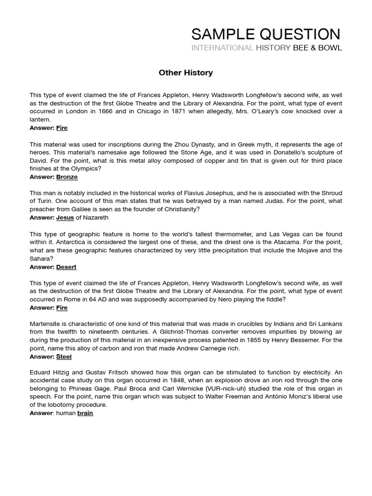IHBB Questions Other | PDF