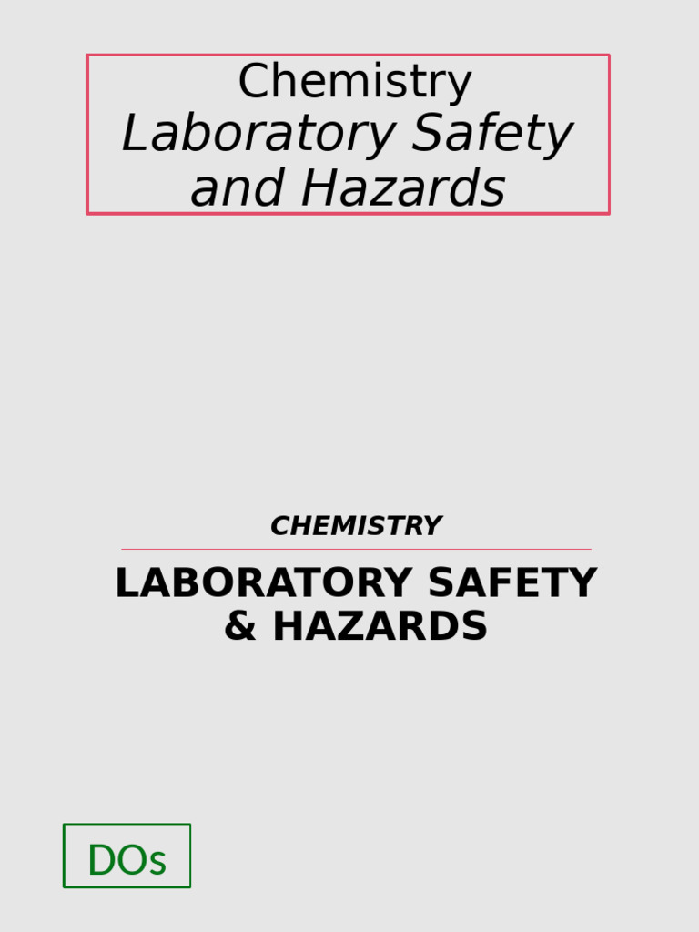 Chemistry Lab Safety Guidelines | PDF | Laboratories | Poison