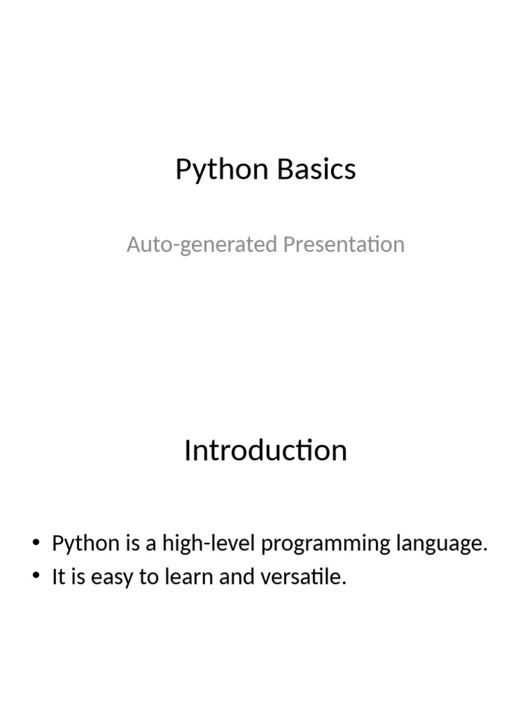 Python Basics | PDF
