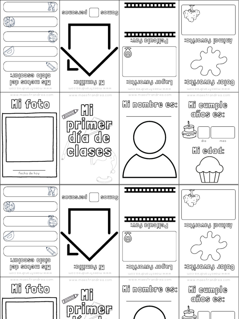 Mi primer dia de clases mini librito | PDF