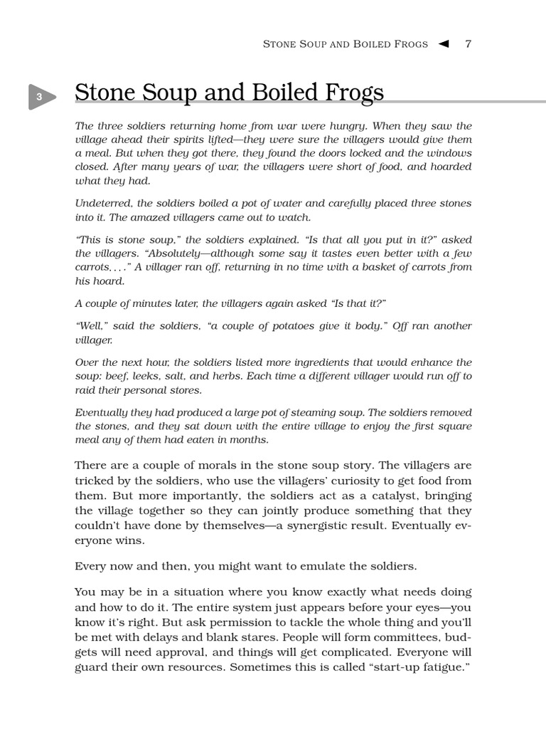 1-03 Stone Soup and Boiled Frogs | PDF