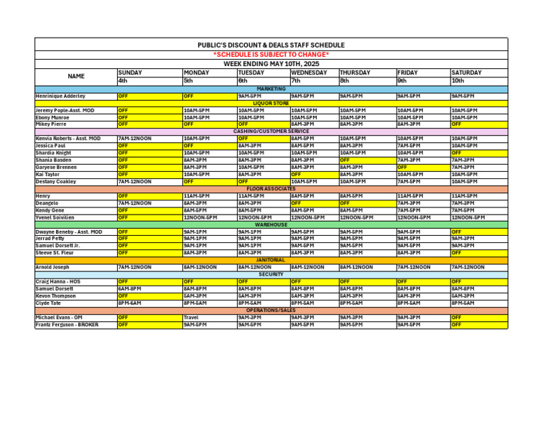 Master Schedule | PDF
