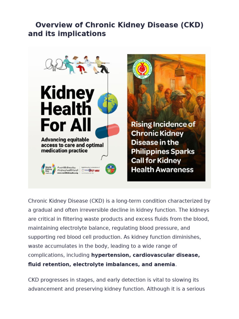 Overview of Chronic Kidney Disease | PDF | Chronic Kidney Disease | Cooking