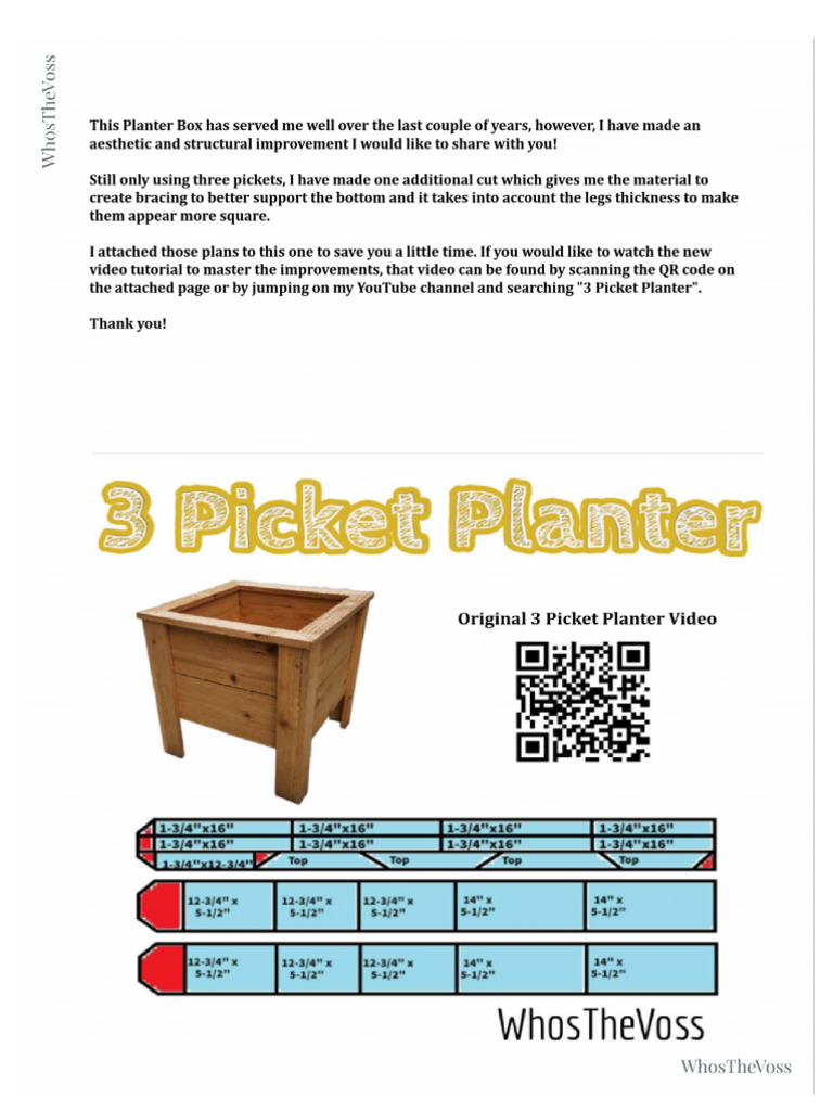 3 Picket Planter | PDF