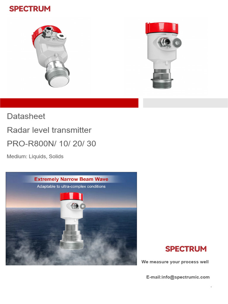 SPECTRUM PRO Series Radar Datasheet | PDF | Radar | Microwave