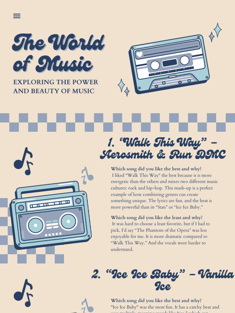 Beige and Blue Retro Music Presentation | PDF