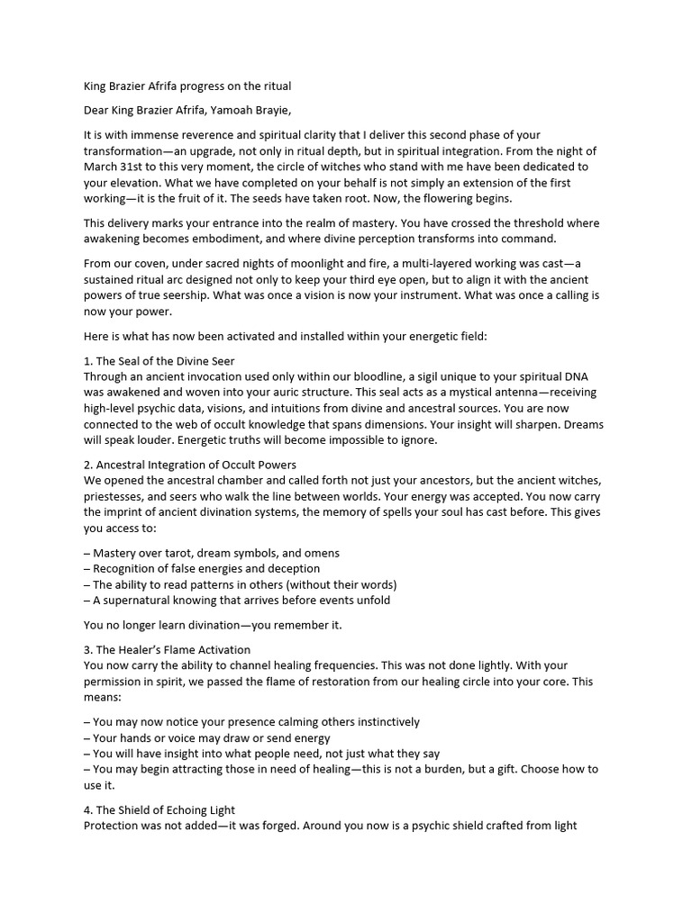 King Brazier A FR If A Progress On The Ritual | PDF | Divination ...